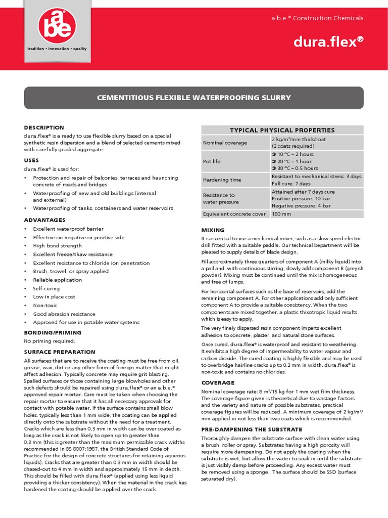 Duraflex DS | PDF | Concrete | Water