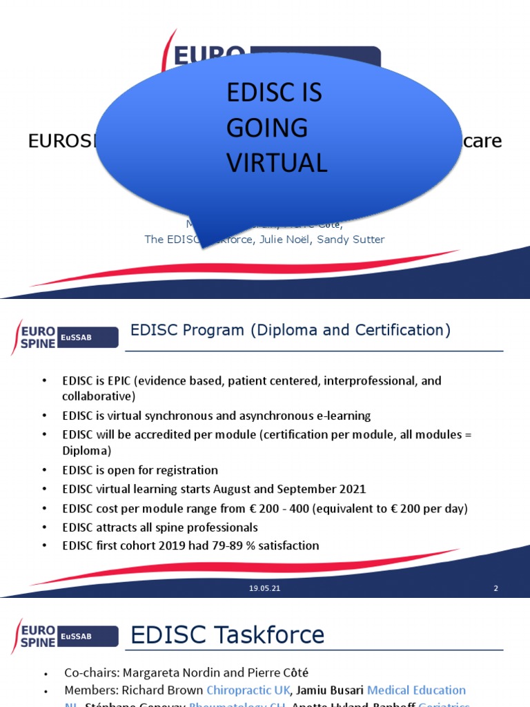 Eussab Webinar 5-Edisc | PDF | Physical Therapy | Medicine