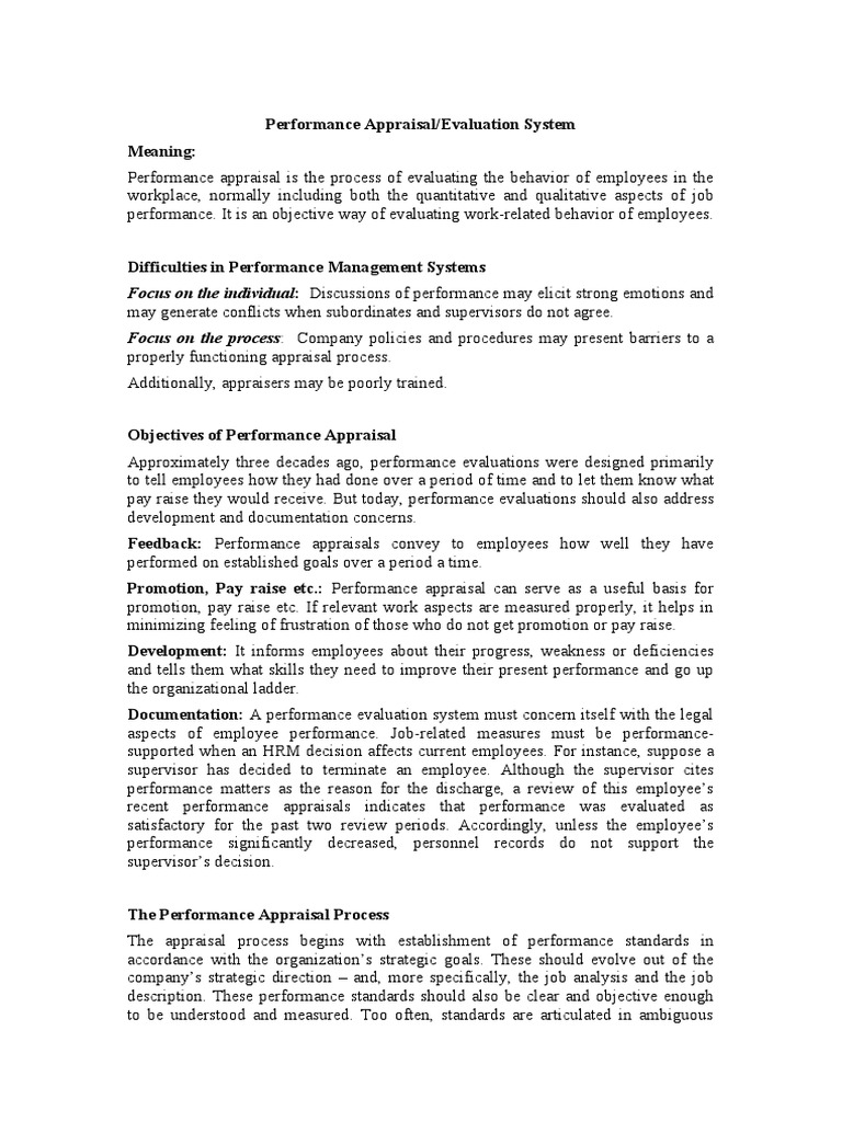 A Comprehensive Guide to Performance Appraisal Systems: Establishing ... A Comprehensive Guide to Performance Appraisal Systems: Establishing ...