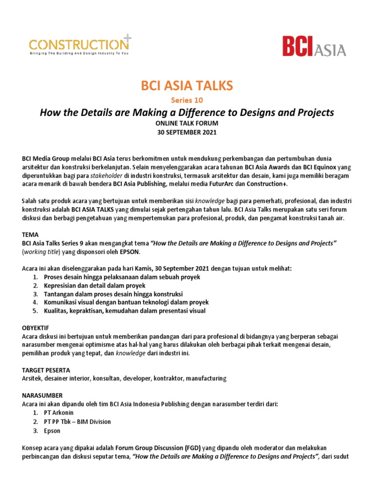 BCI Asia Talks 2021 - Series 10 - Abstraction | PDF