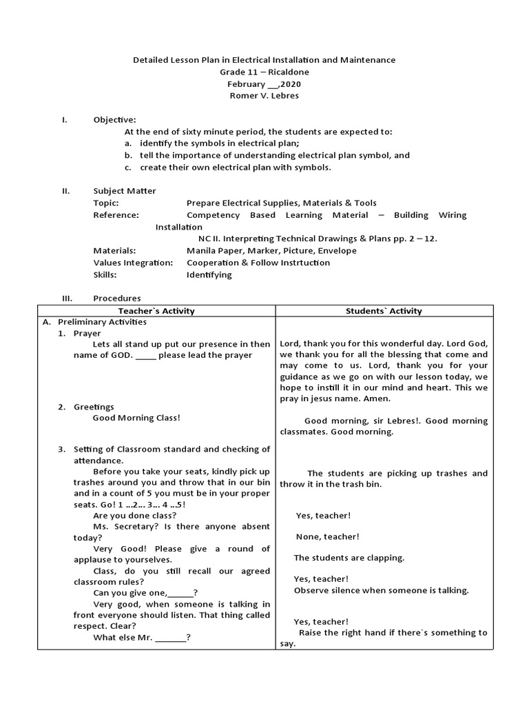 4 LP. Electrical Symbol | Download Free PDF | Teachers | Prayer