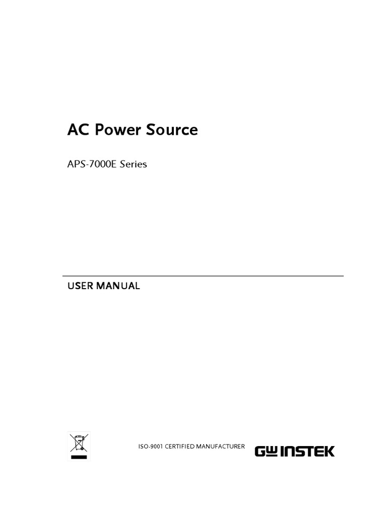 APS-7000E User Manual EN Rev D 202004 | PDF | Ac Power Plugs And Sockets | Mains Electricity