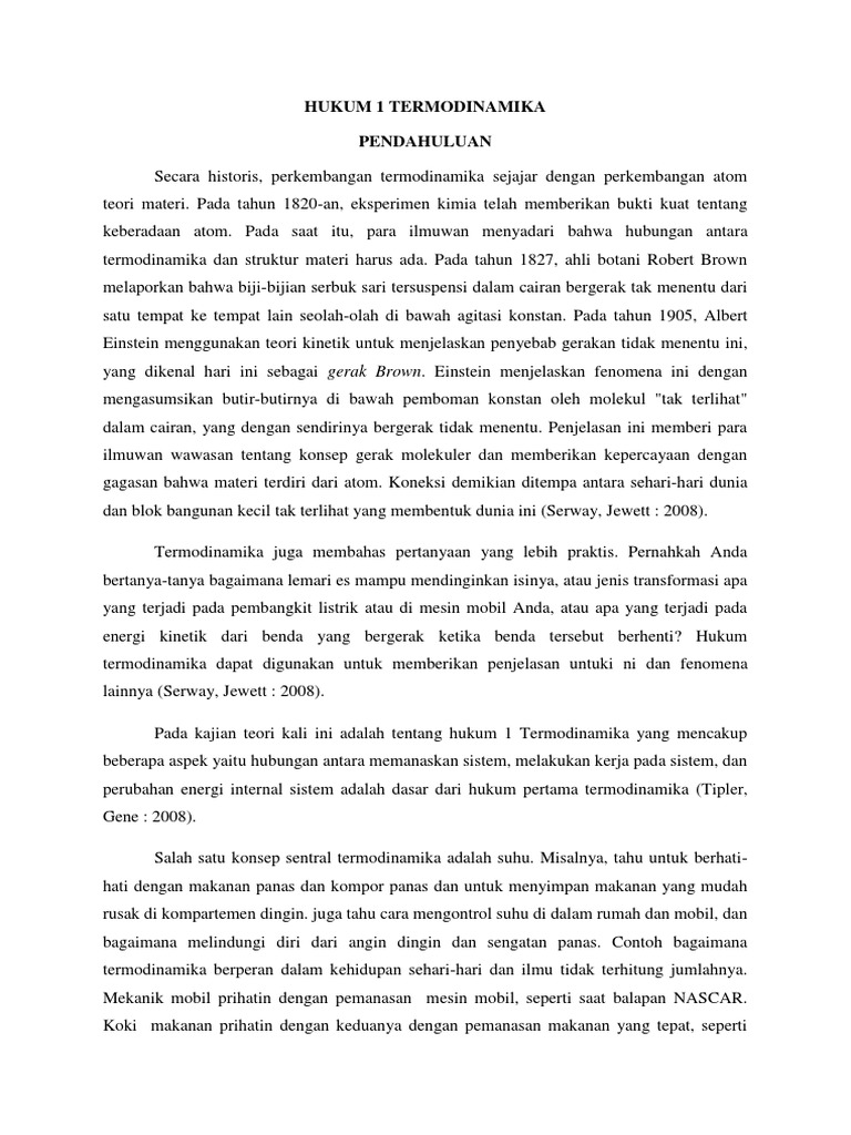 Hukum 1 Termodinamika Uhaidi Latif | PDF