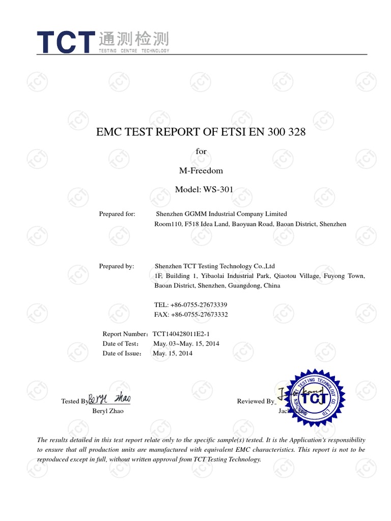EMC Test Report Summary for M-Freedom Wireless Router | PDF | Hertz ...