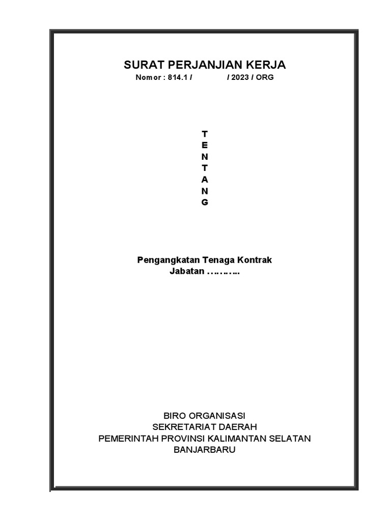 Contoh SPK Kontrak | PDF
