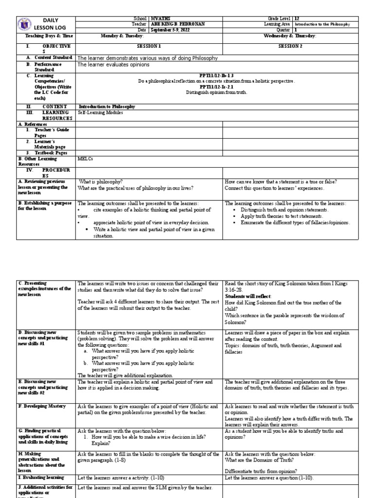 Philo Week 2 | PDF | Truth | Learning