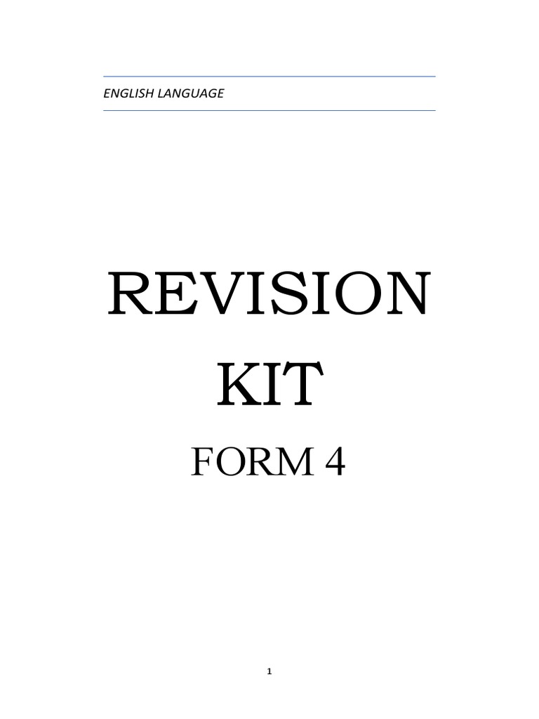 Revision Kit Form 4 (2022) | PDF