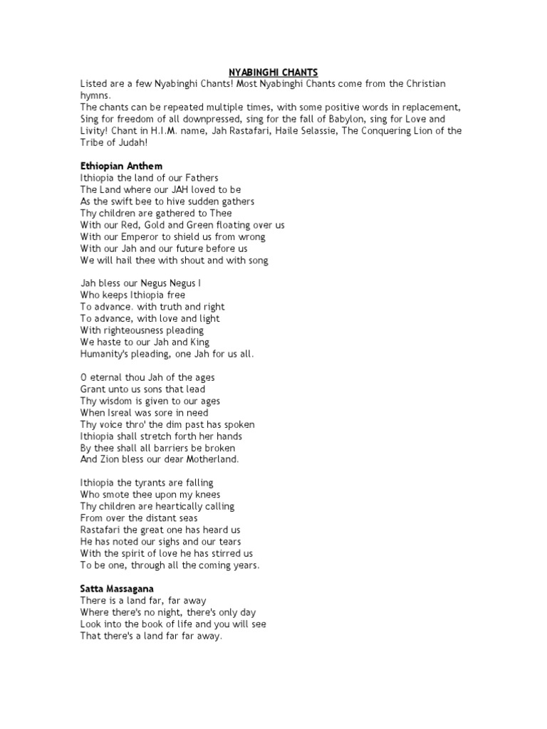 Nyabinghi Chants | PDF | Abrahamic Religions