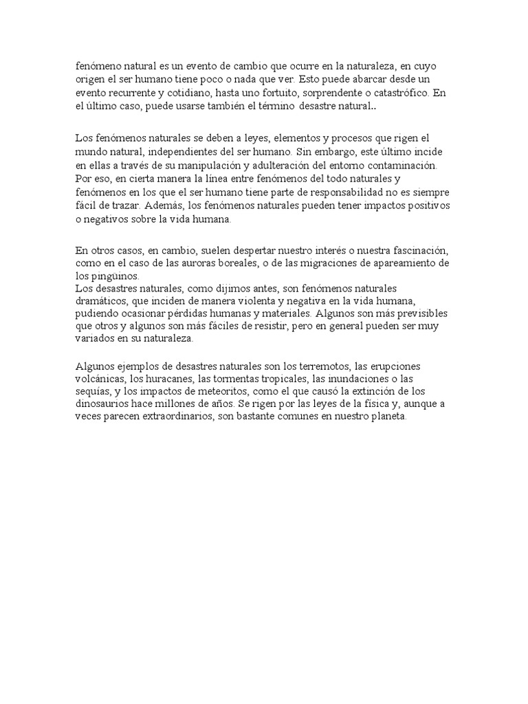 Fenómeno Natural | PDF