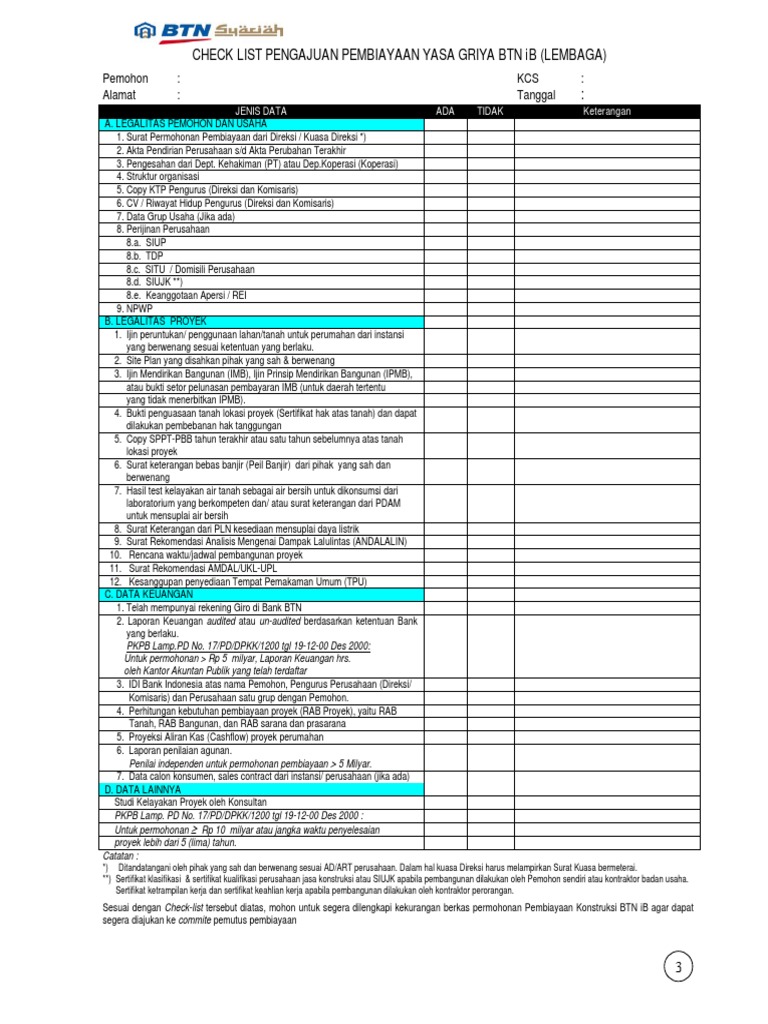 Checklist KYG Lembaga | PDF | Pengelolaan Keuangan & Uang | Hukum