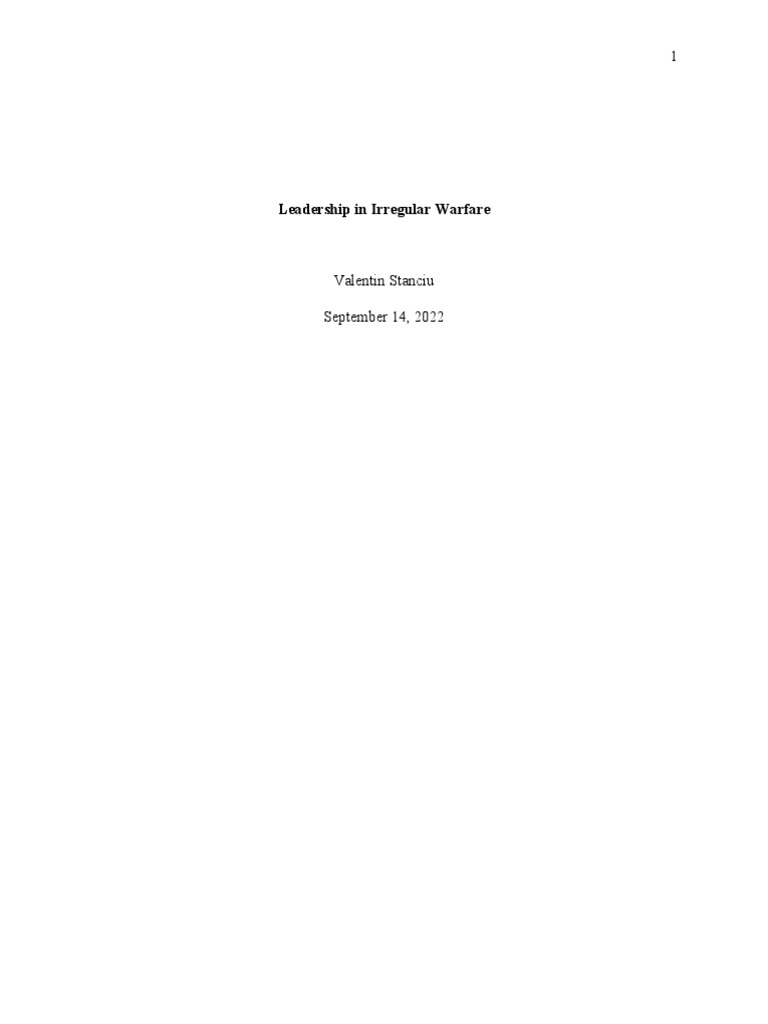 Leadership Paper | PDF | Insurgency | Military