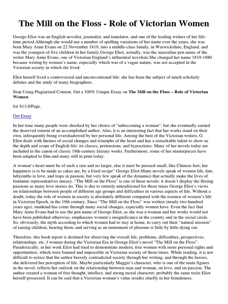 The Mill On The Floss - Role of Victorian Women | PDF | George Eliot ...