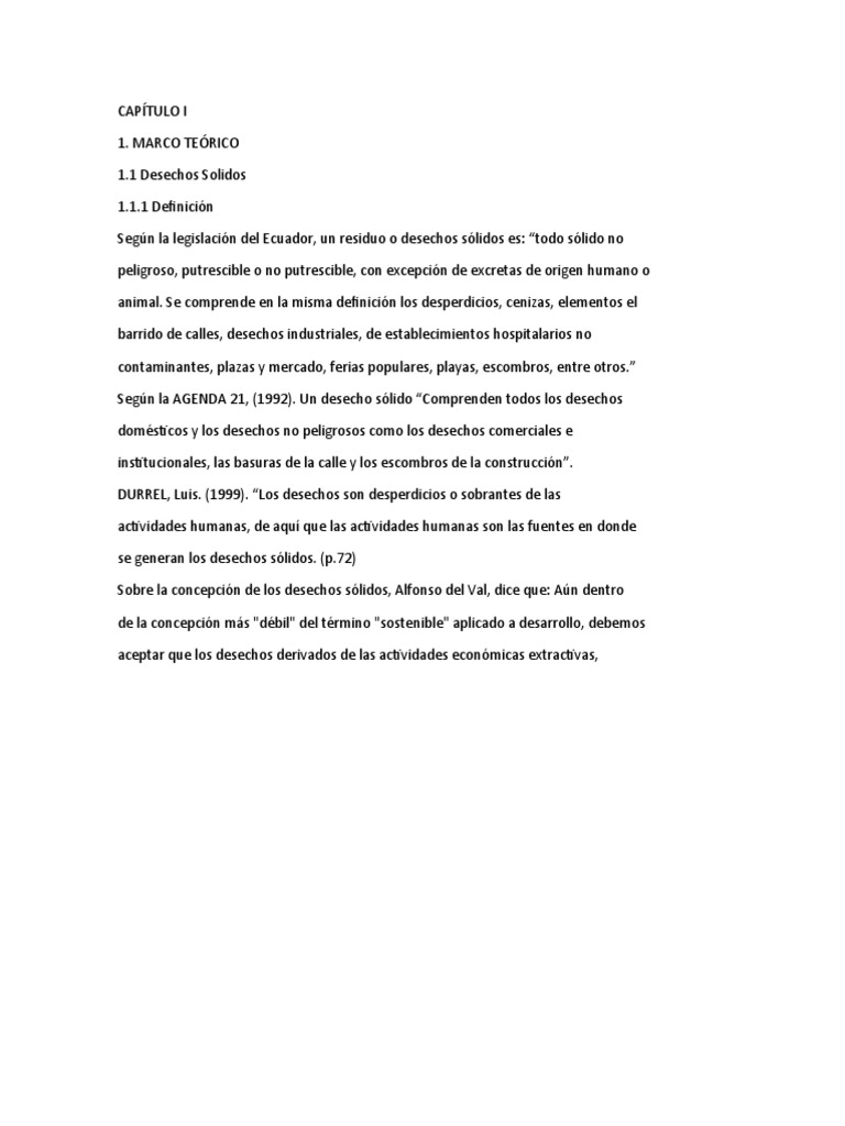 Marco Teorico Residuos Solidos | PDF