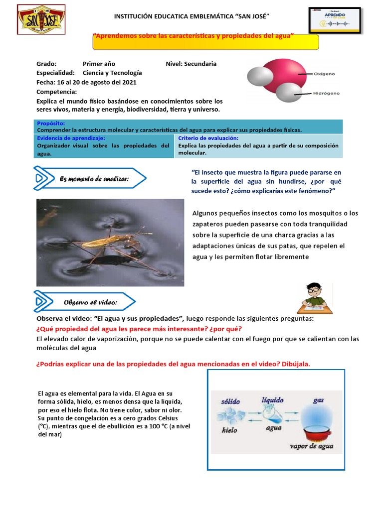 Propiedades del Agua en Ciencia y Tecnología | PDF | Agua | Propiedades ...