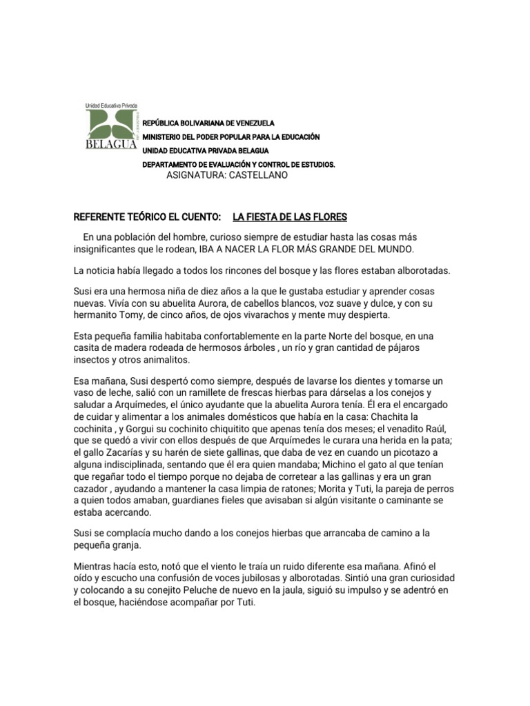 Cuento La Fiesta... | PDF