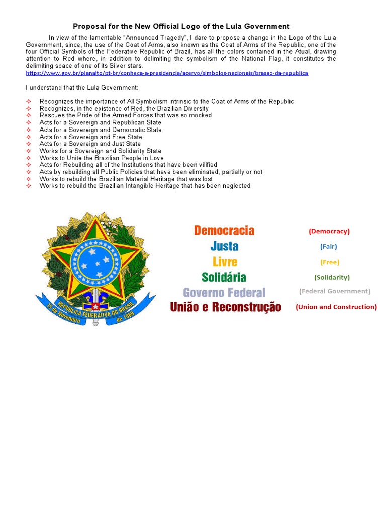 Proposal For The New Official Logo of The Lula Government | PDF