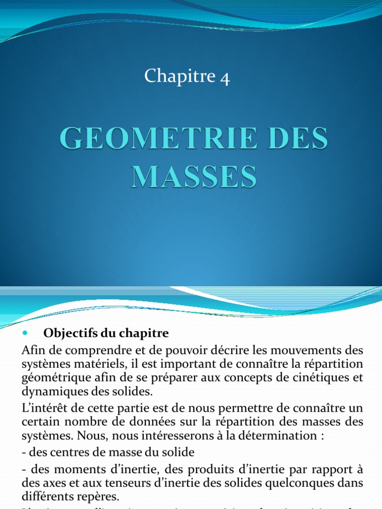 Cours #04 Géométrie Des Masses | PDF