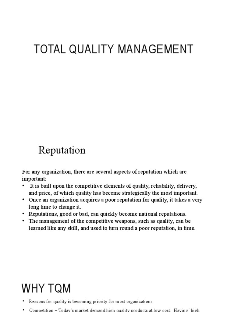TQM2 | PDF | Strategic Management | Quality Management