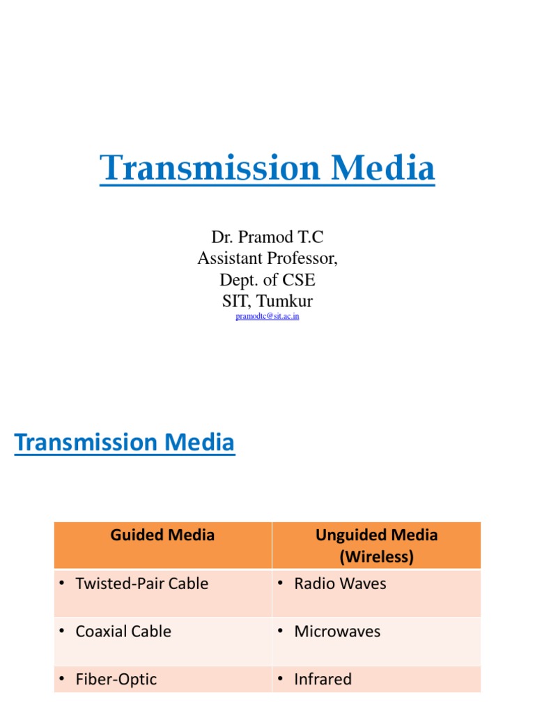 Overview of Transmission Media Types | PDF | Transmission Medium ...