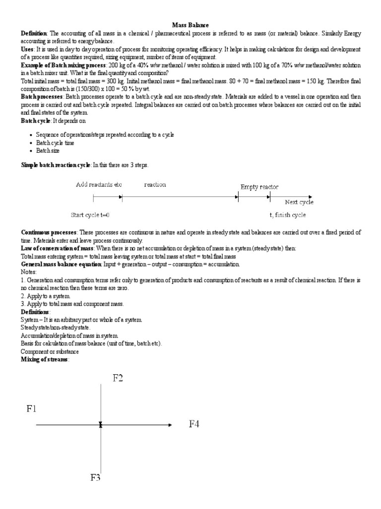 402 - Mass Balance | PDF | Stoichiometry | Mole (Unit)