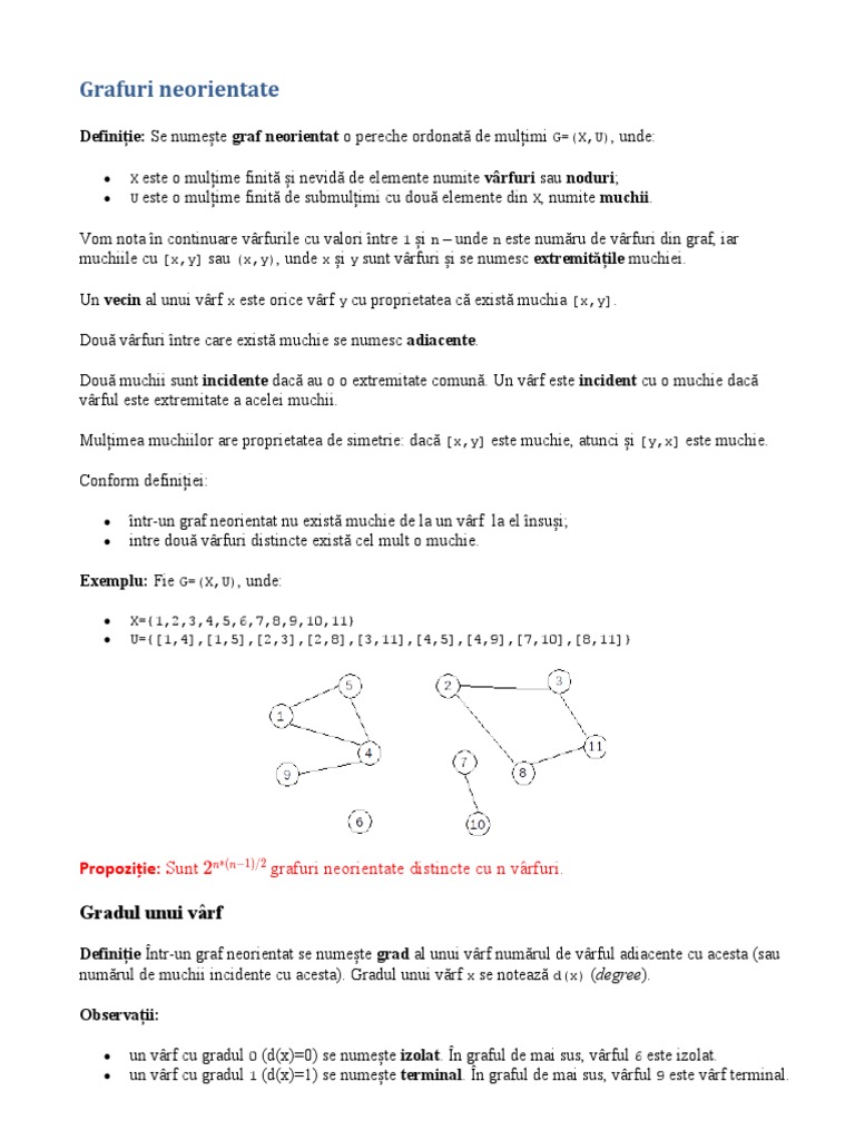 Teorie Grafuri Neorientate | PDF