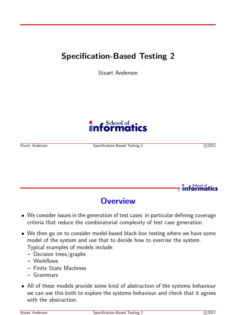 Specification Based Testing 2 Pdf Applied Mathematics Systems Science