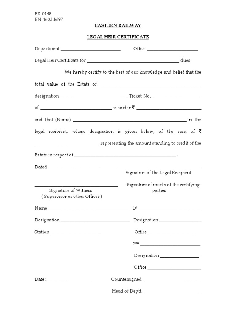 LEGAL HEIR CERTIFICATE-legal Heir Certificate | PDF