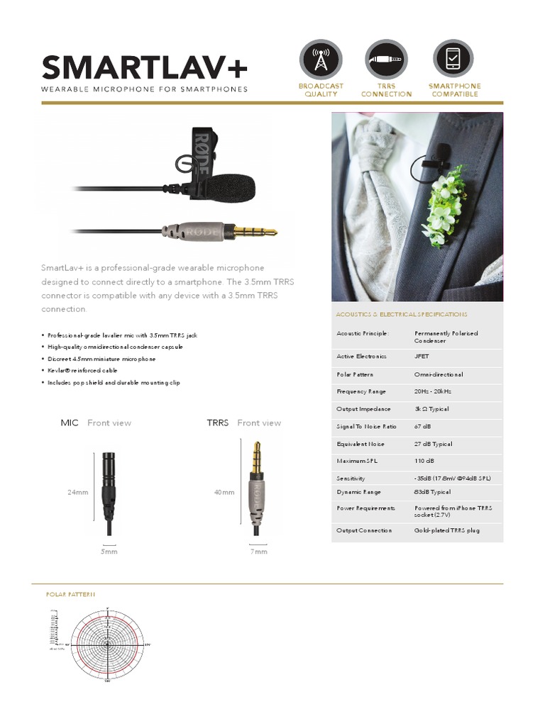 Smartlav-Plus Datasheet | Download Free PDF | Microphone | Sound Technology