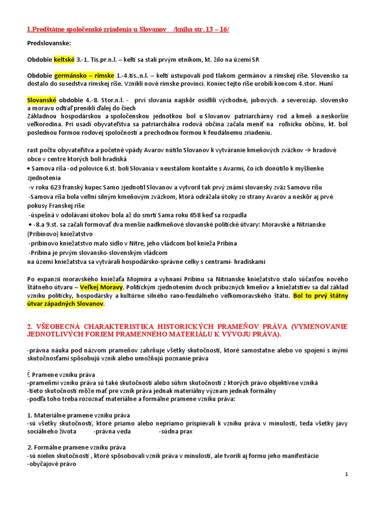 Dejiny SK Vypracované Otázky | PDF