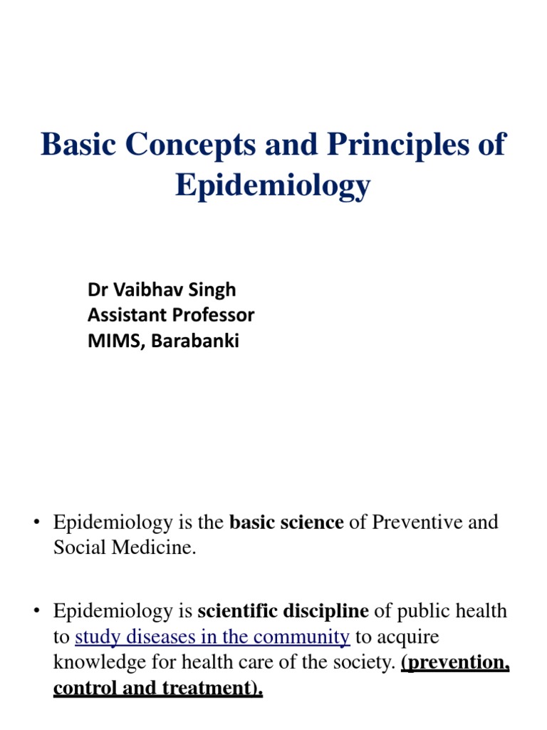 Basic Concepts and Principles of Epidemiology | PDF | Epidemiology ...