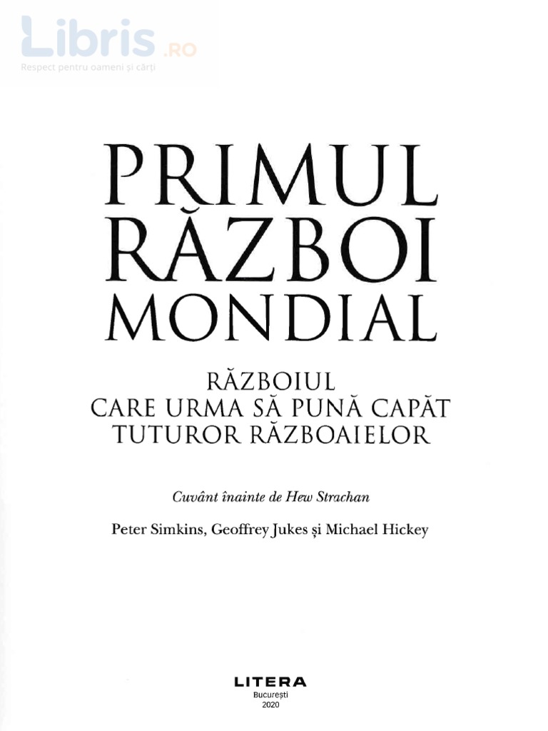 Primul Razboi Mondial - Peter Simkins, Geoffrey Jukes, Michael Hickey | PDF