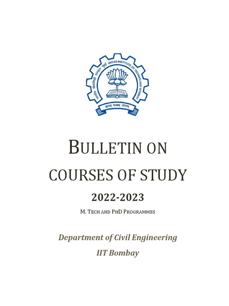 PG Bulletin Courses Civil Engineering 2022 23 | PDF | Doctor Of ...