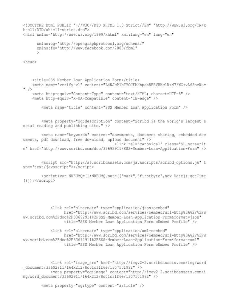 SSS Member Loan Application Form | World Wide Web Consortium Standards ...