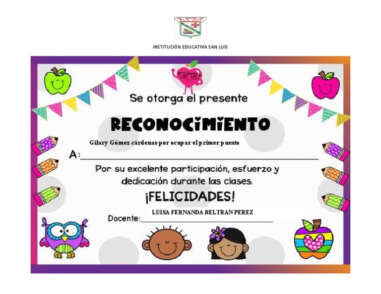 DIPLoMA PRIMER PUESTO SAN LUIS | PDF