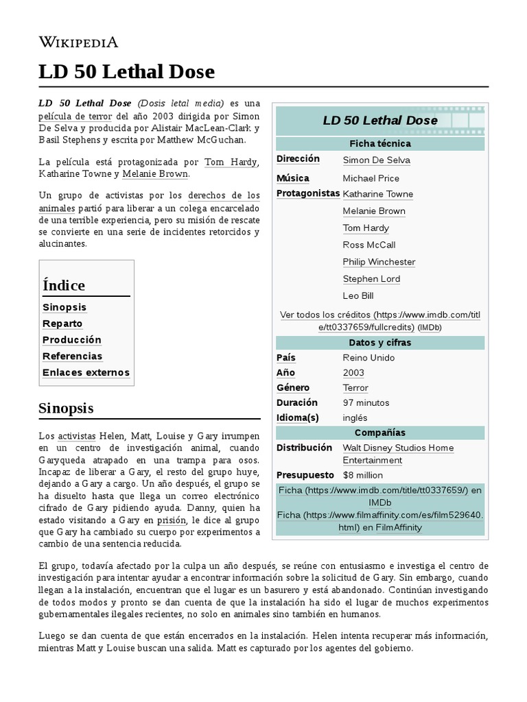 LD 50 Lethal Dose | PDF