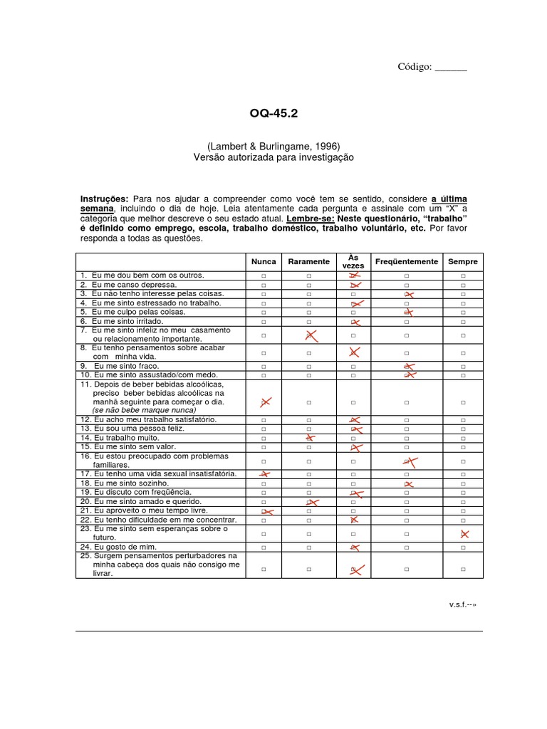 OQ 45 Versao Brasil | PDF