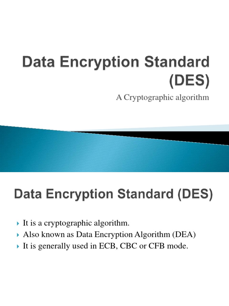 Data Encryption Standard (DES) | PDF | Cryptography | Key (Cryptography)