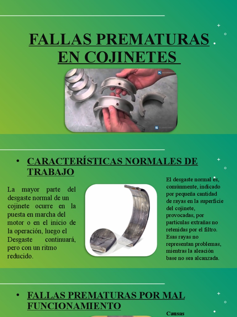 Fallas Prematuras en Cojinetes | PDF | Rodamiento (Mecánico) | Fatiga ...