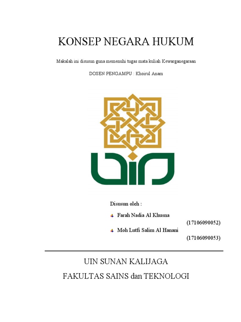 Makalah Konsep Negara Hukum | PDF | Politik | Ilmu Sosial