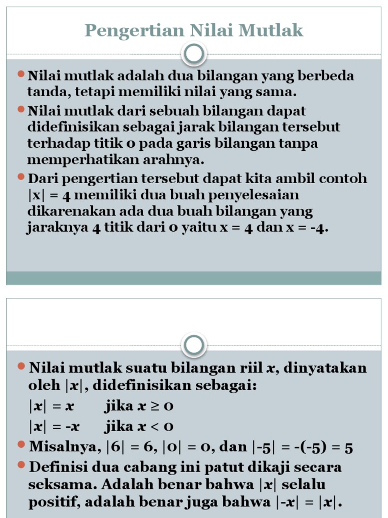 Nilai Mutlak | PDF | Metode & Bahan Ajar