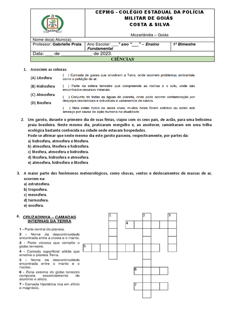 Atividade 6 Ano 1º Bimestre | PDF