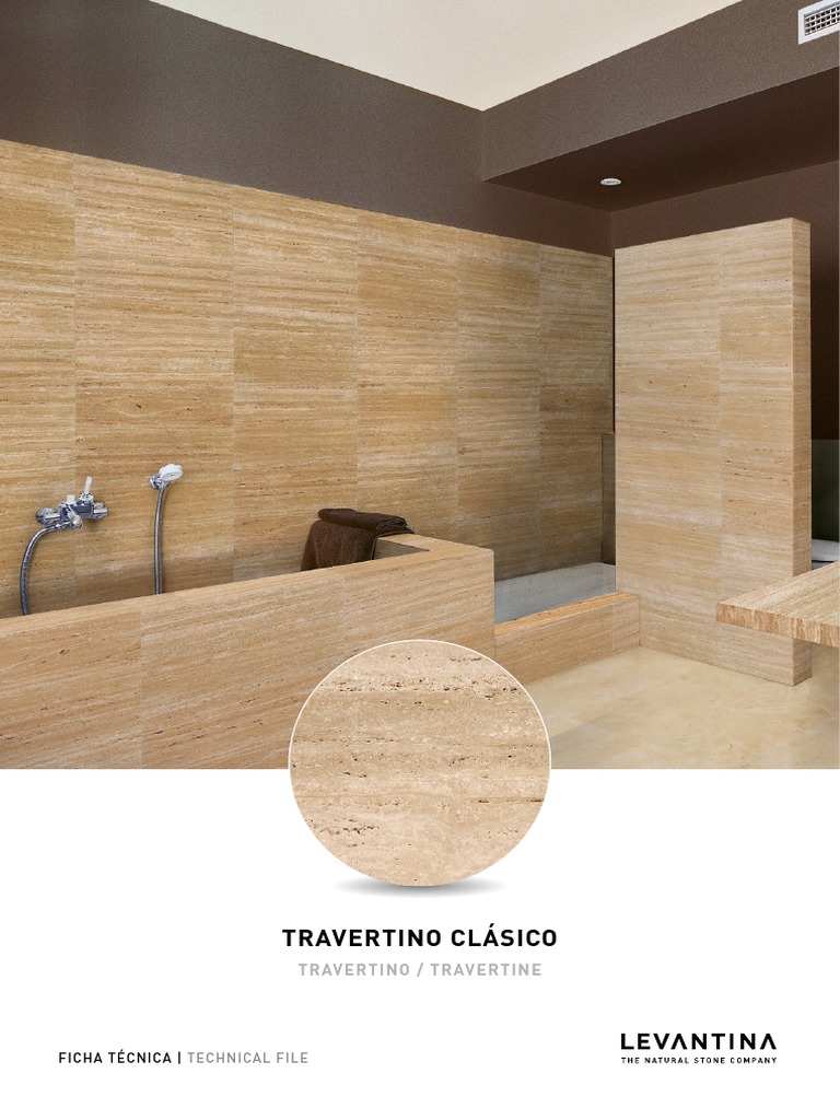 36 Travertino Clasico Ficha | PDF | Materiales | Química