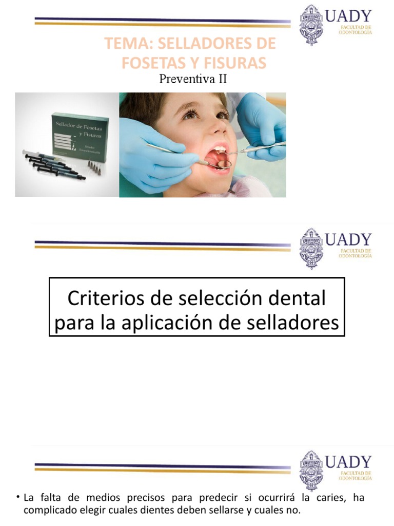 Selladores de Fosetas y Fisuras | PDF | Odontología | Diente