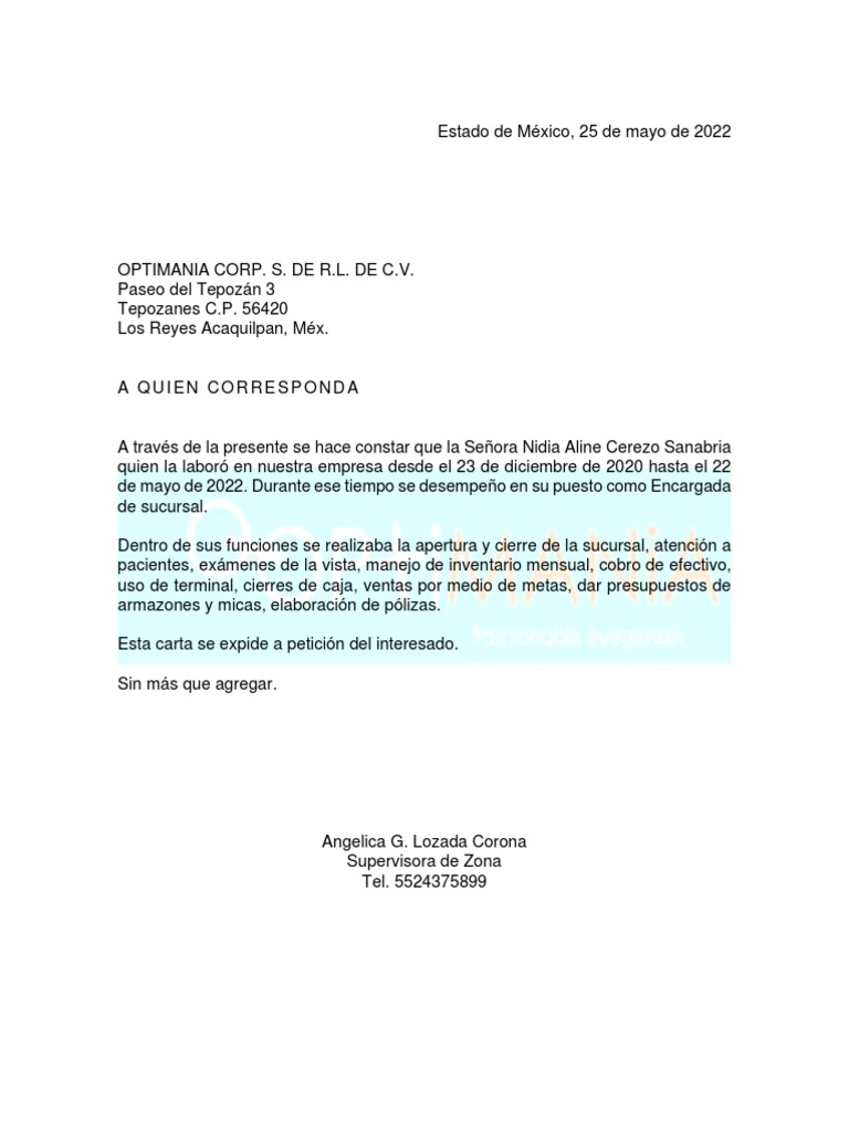 Carta Laboral | PDF