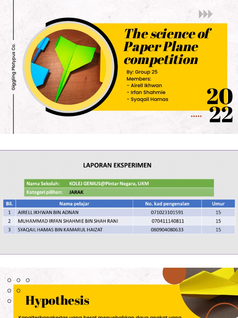 The Science of Paper Plane Competition | PDF