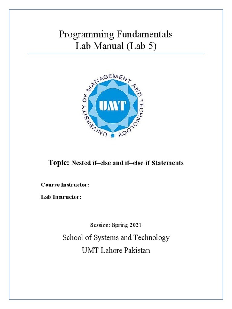Lab Manual 5 Pdf Computer Science Computer Programming 