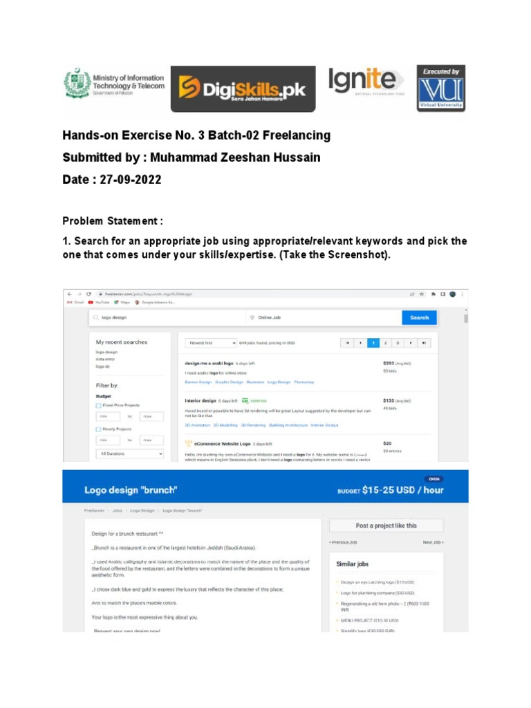 Digiskill FReelancing Exercise 3 | PDF