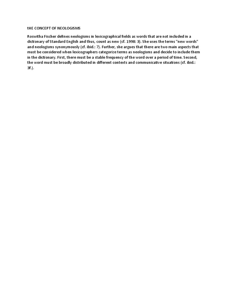 tHE CONCEPT OF NEOLOGISMS | PDF | Part Of Speech | Word