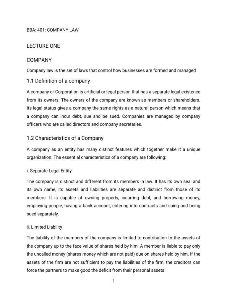 Bba 401 Class Notes | PDF