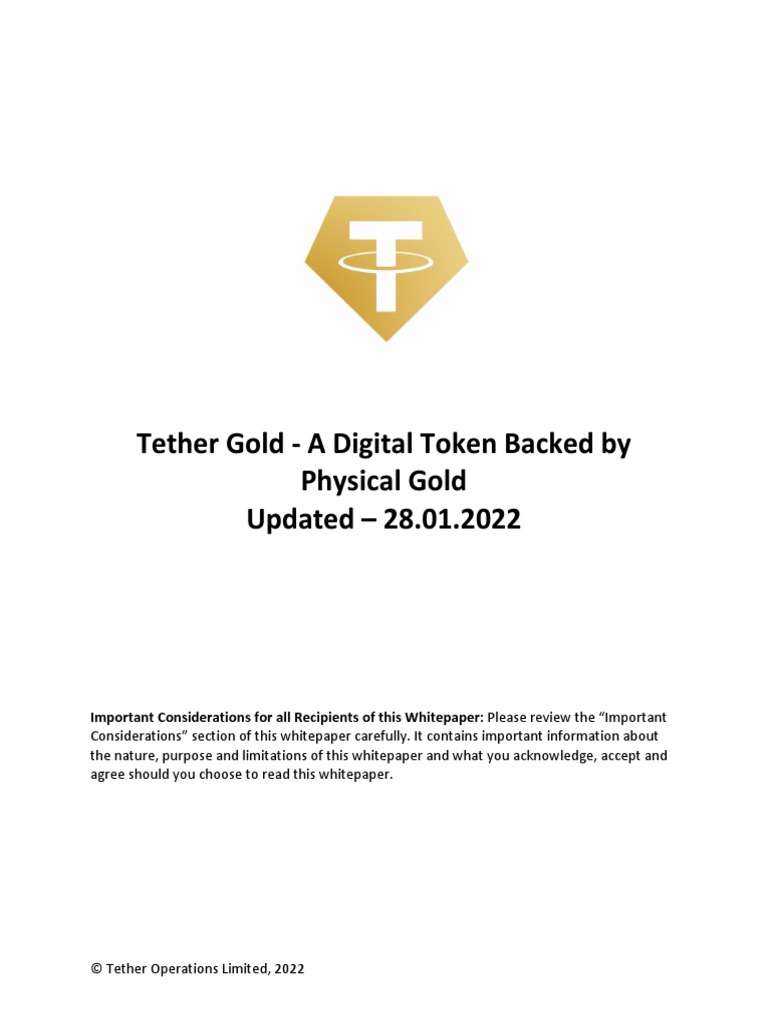 Tether Gold Whitepaper | PDF | Bullion | Money